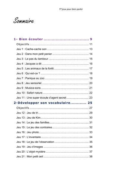77 jeux pour bien parler et préparer la lecture